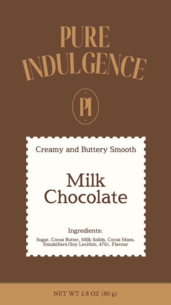 Milk chocolate label template, editable | Premium Editable Template ...