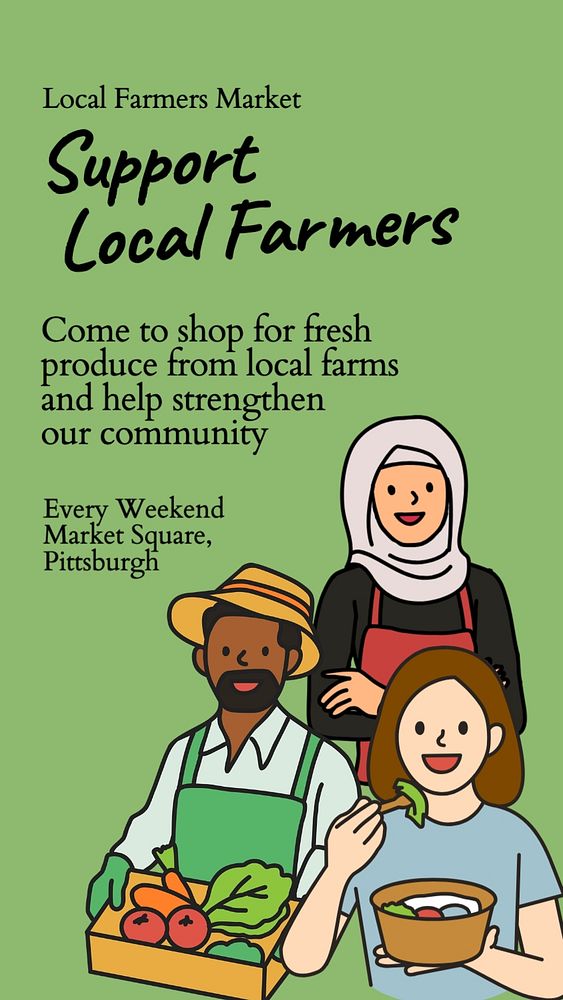 Support local farmers Facebook story | Premium Editable Template - rawpixel