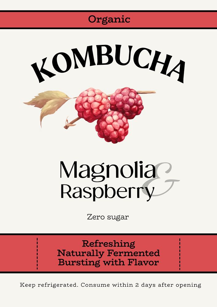 Kombucha label template, editable design | Premium Editable Template ...