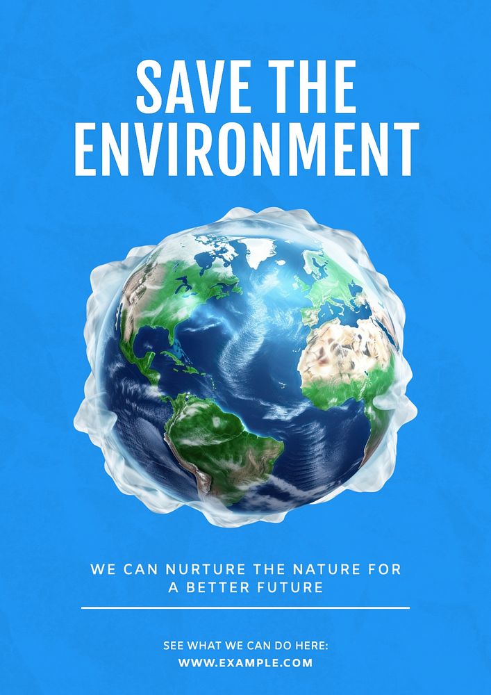 Save environment poster template | Free Editable Template - rawpixel