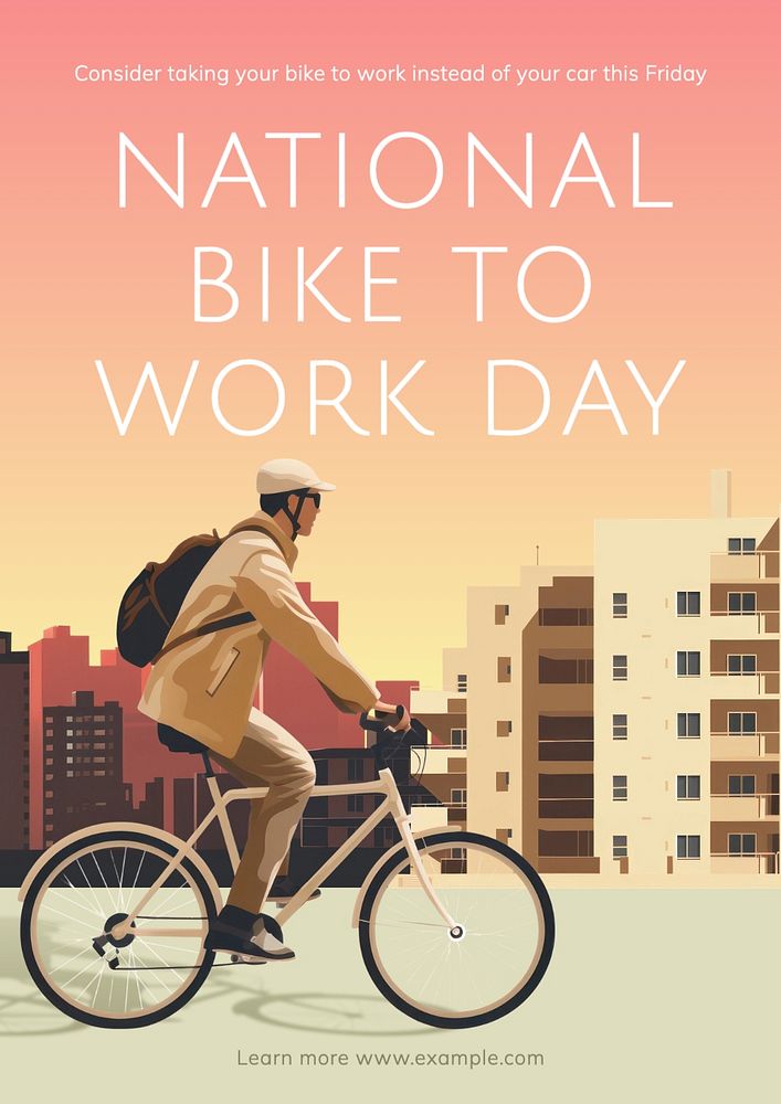 Bike to work poster template | Free Editable Template - rawpixel