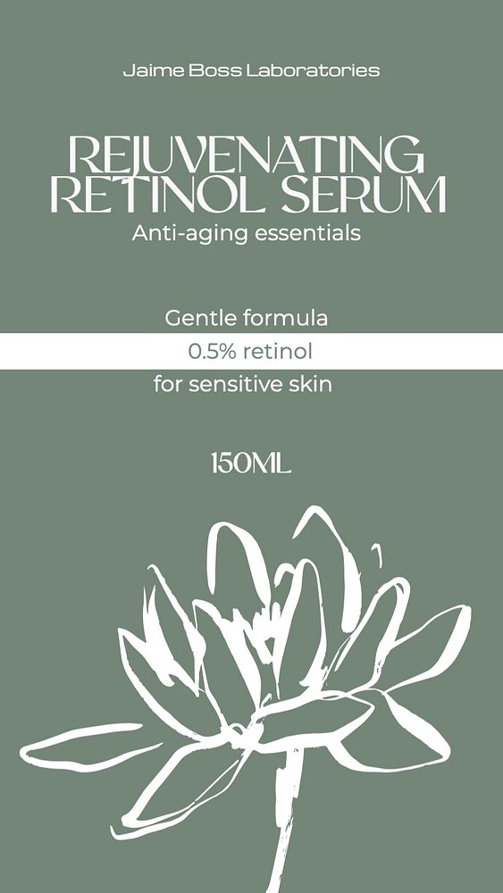 Retinol serum label template, editable | Premium Editable Template ...