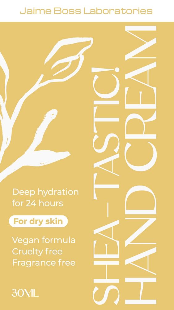 Hand cream label template, editable | Premium Editable Template - rawpixel