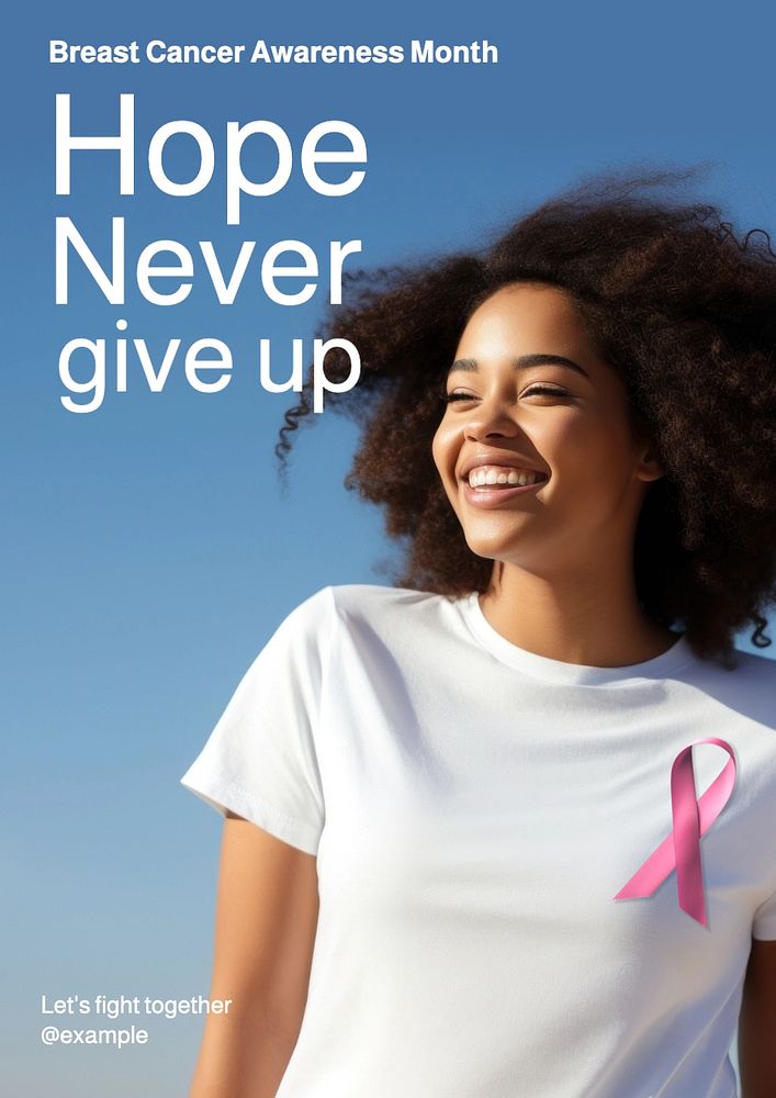 Hope & fight cancer poster | Free Editable Template - rawpixel