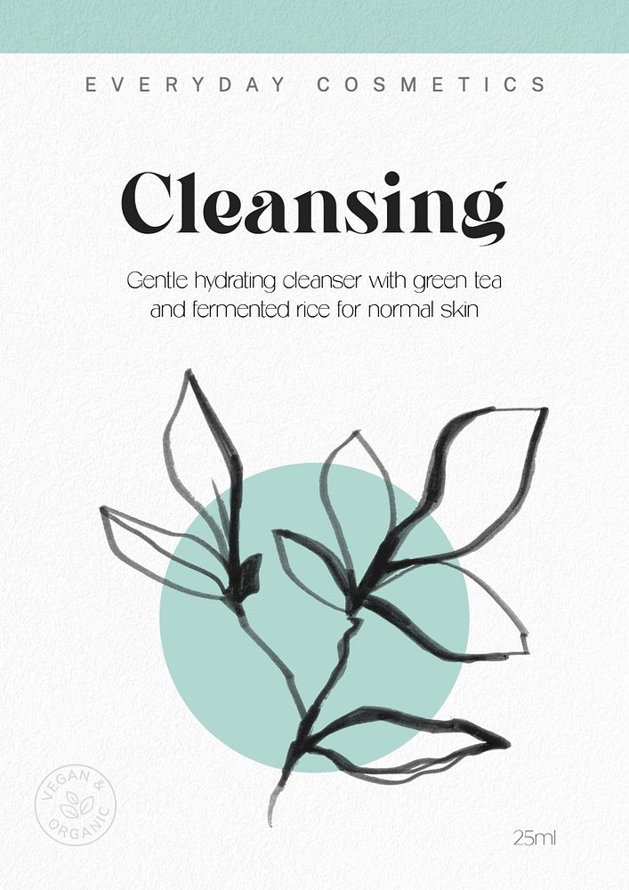 Cleansing skincare label template, editable | Premium Editable Template ...