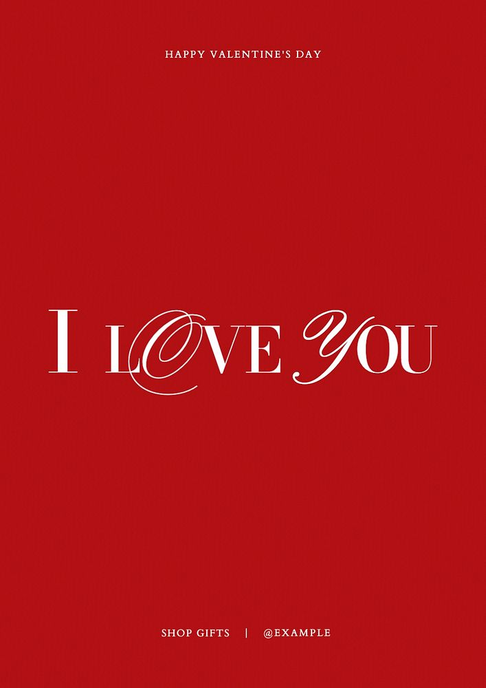 I love you poster template | Premium Editable Template - rawpixel