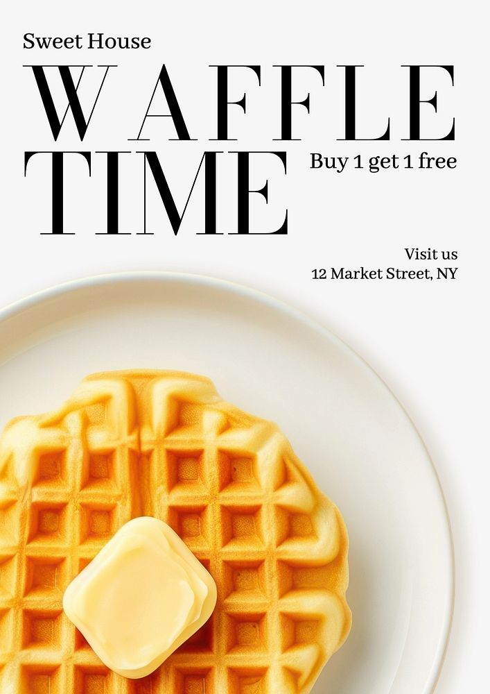 Waffle time poster template | Premium Editable Template - rawpixel