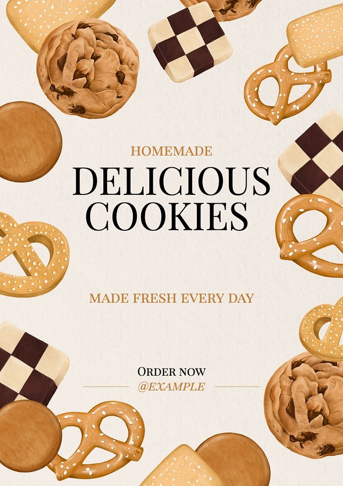 Delicious cookies poster template | Premium Editable Template - rawpixel