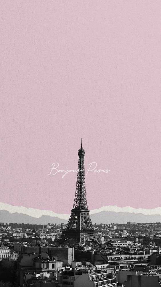 Bonjour Paris mobile wallpaper template | Premium Editable Template ...