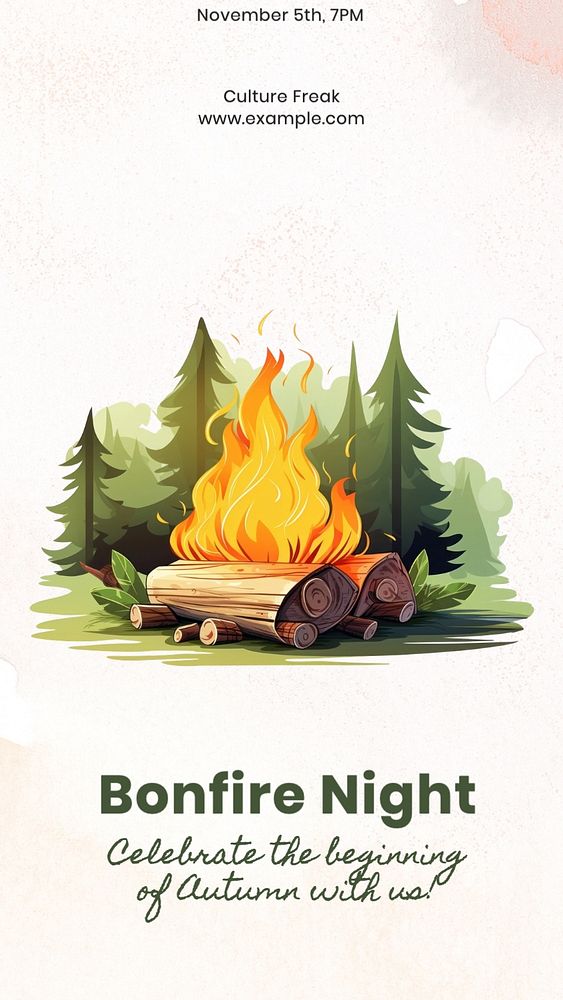 Bonfire night Facebook story template | Premium Editable Template ...
