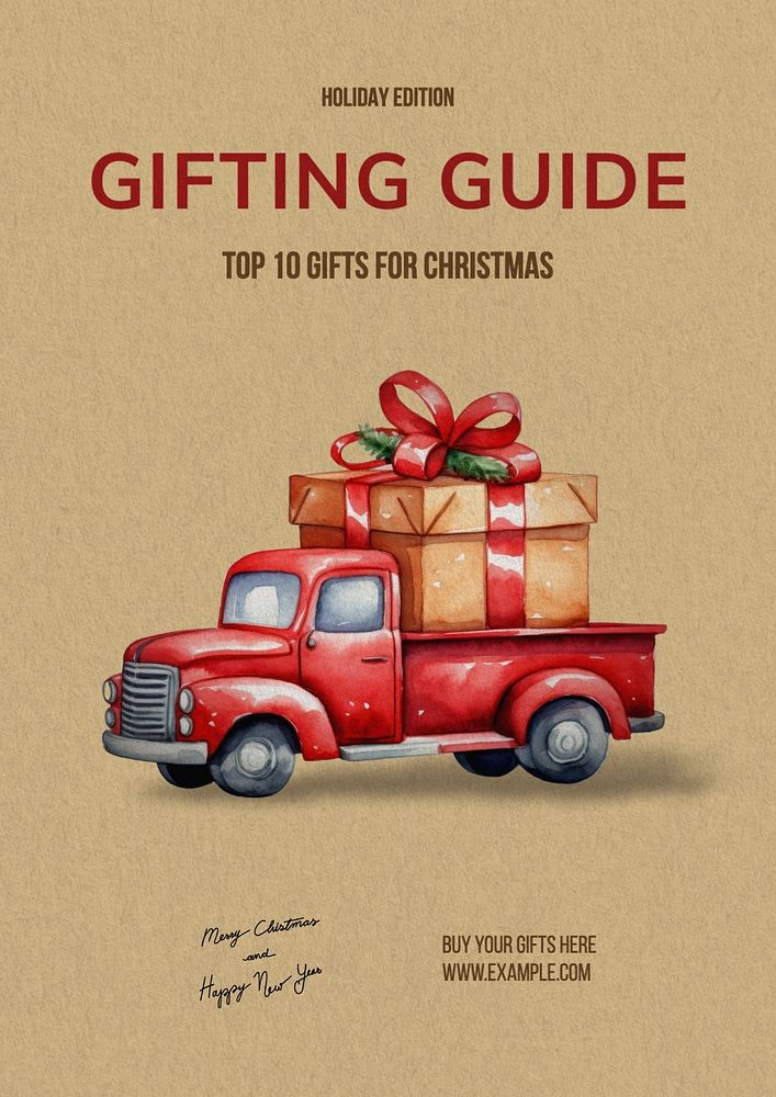 Gifting guide poster template | Premium Editable Template - rawpixel