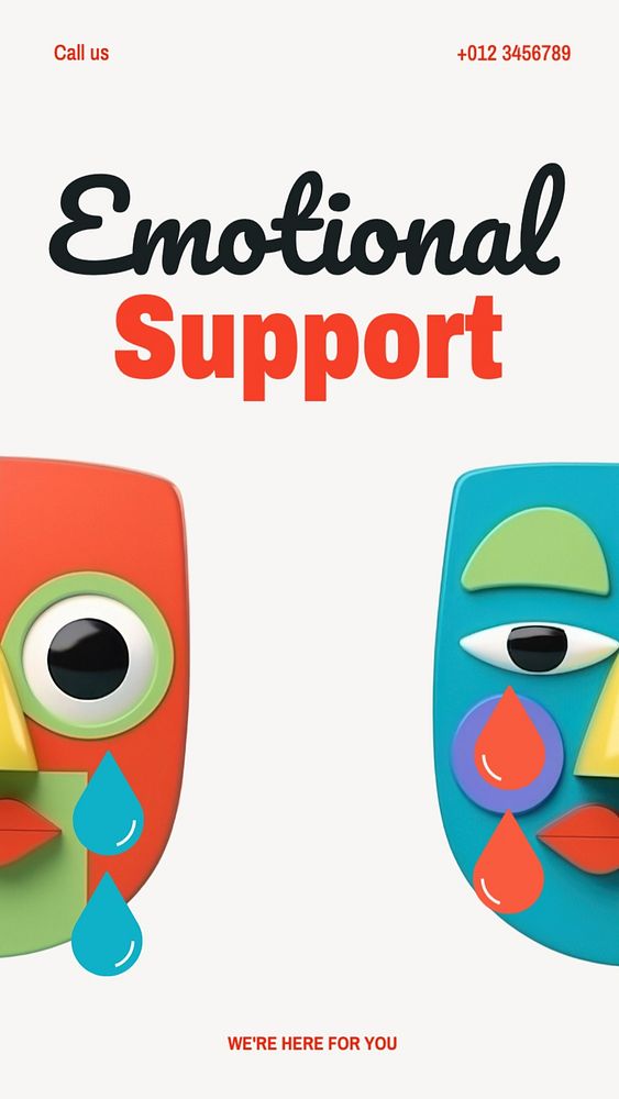 Emotional support Facebook story template | Free Editable Template ...