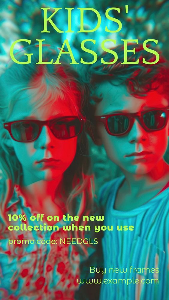 Kids' glasses Facebook story template | Premium Editable Template ...