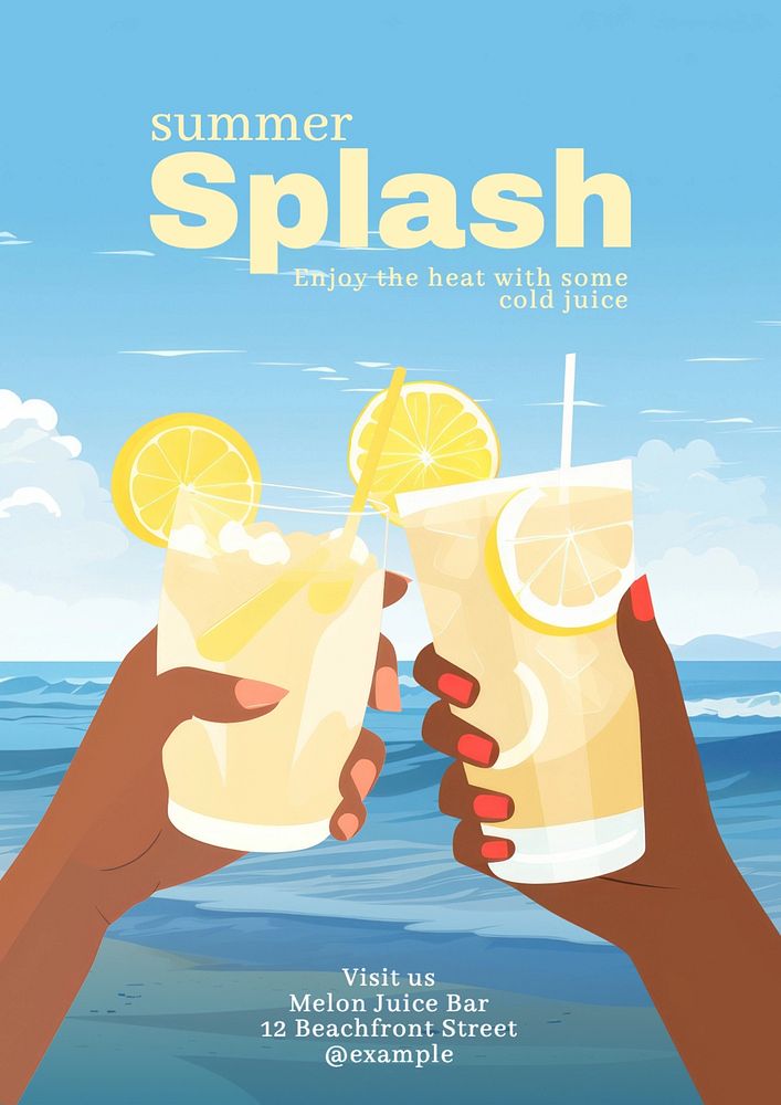Summer splash poster template | Premium Editable Template - rawpixel