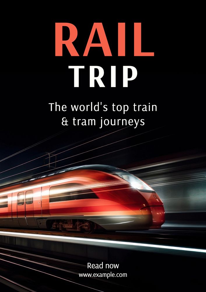 Rail trip poster template | Premium Editable Template - rawpixel