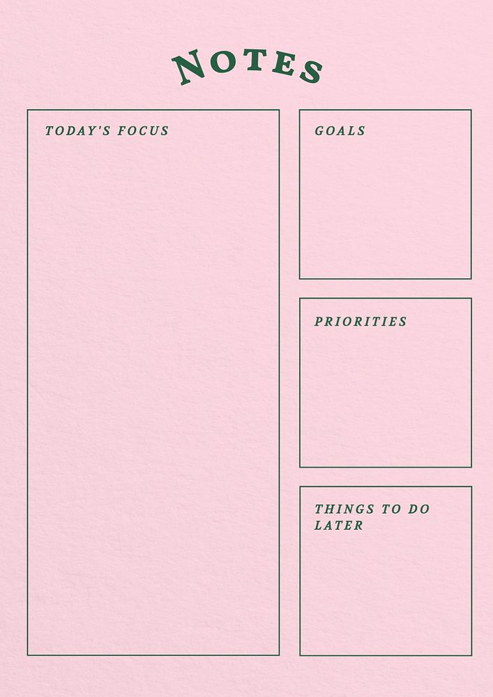 Notes planner template, editable digital | Premium Editable Template ...