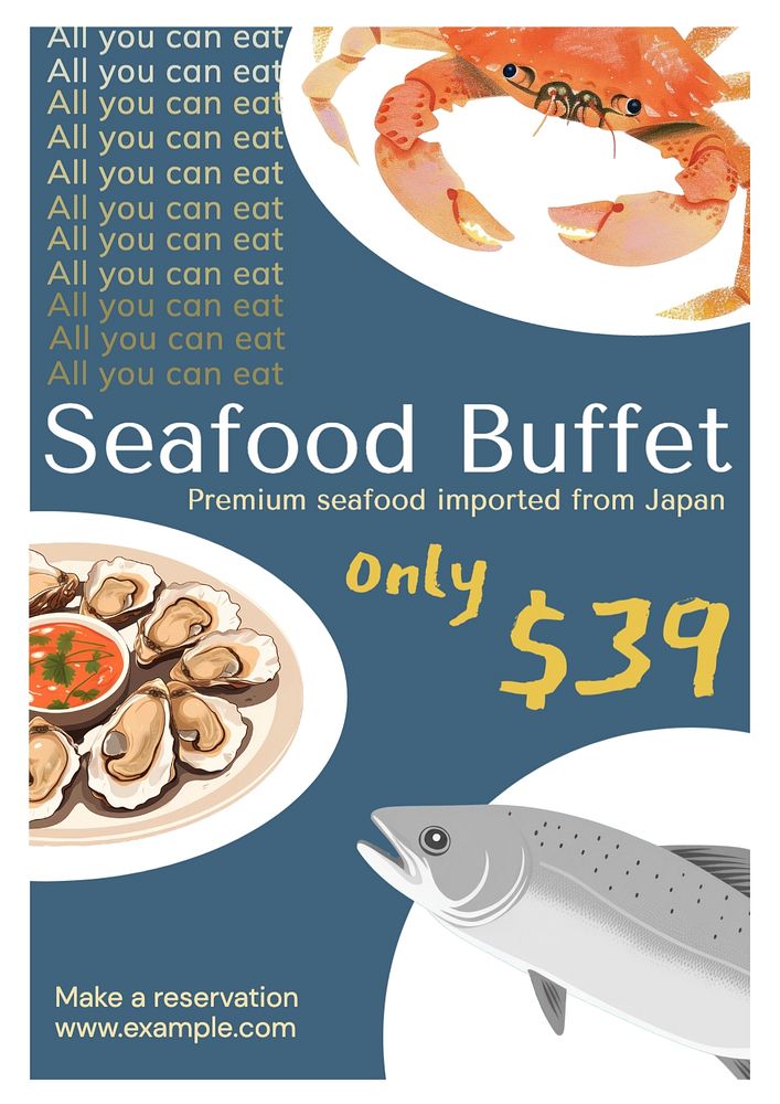 Seafood buffet poster template | Premium Editable Template - rawpixel