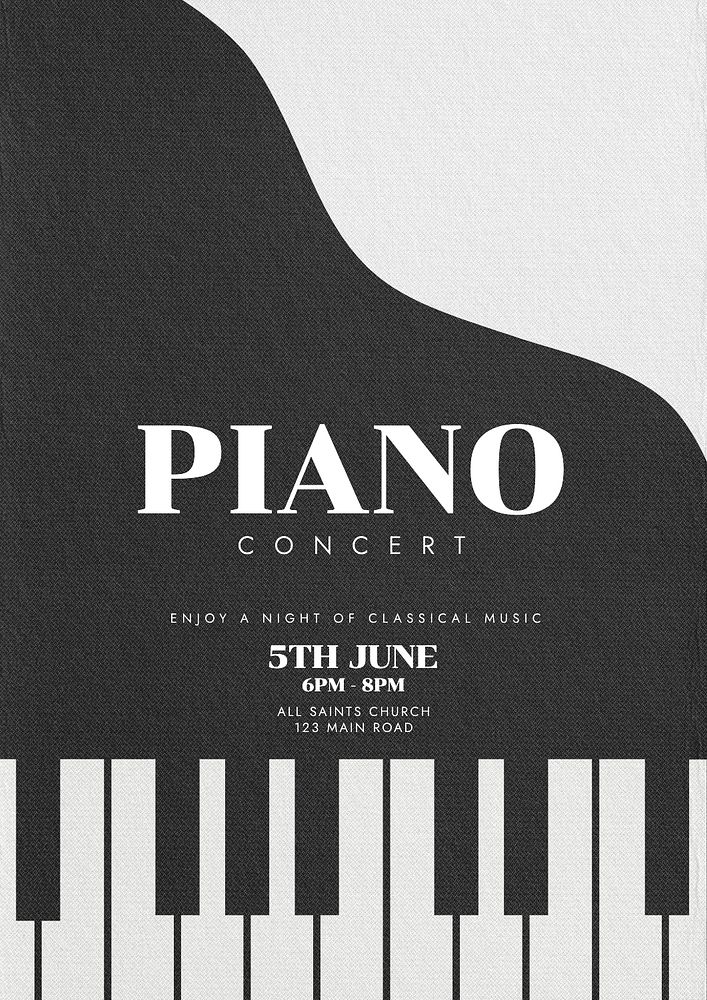 Piano concert poster template | Premium Editable Template - rawpixel