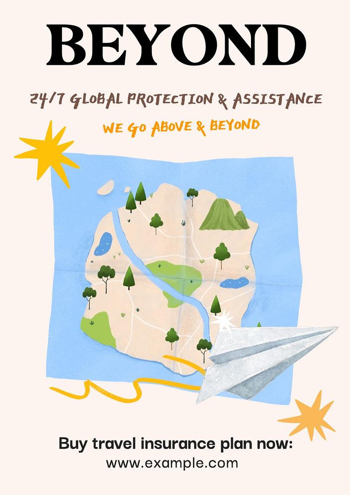 Travel insurance poster template | Premium Editable Template - rawpixel