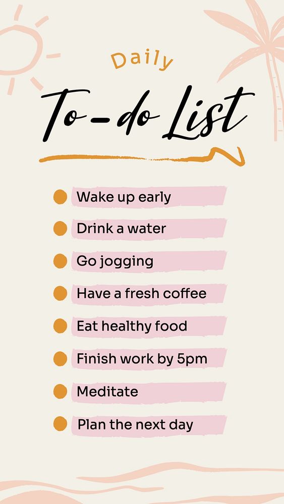 Daily to-do list Instagram story | Premium Editable Template - rawpixel
