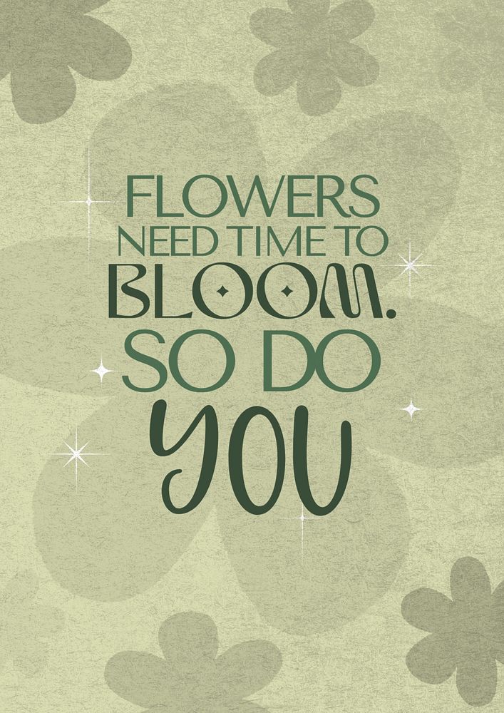 Flower & motivational quote poster | Premium Editable Template - rawpixel