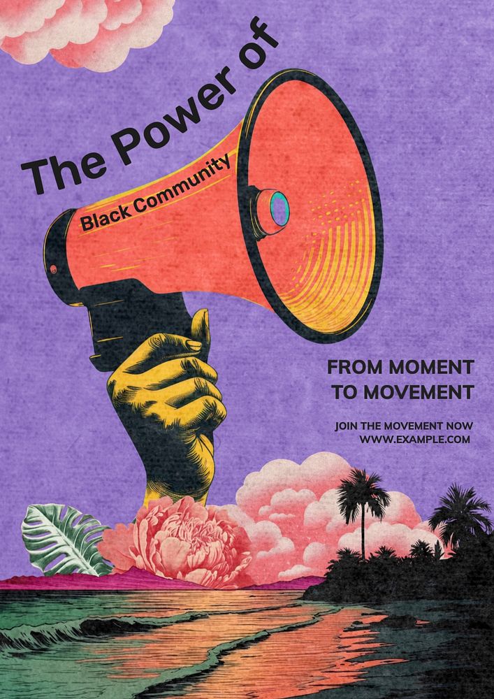 Black community movement poster template | Premium Editable Template ...
