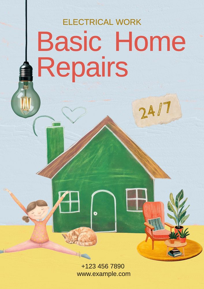 Basic home repair poster template | Premium Editable Template - rawpixel