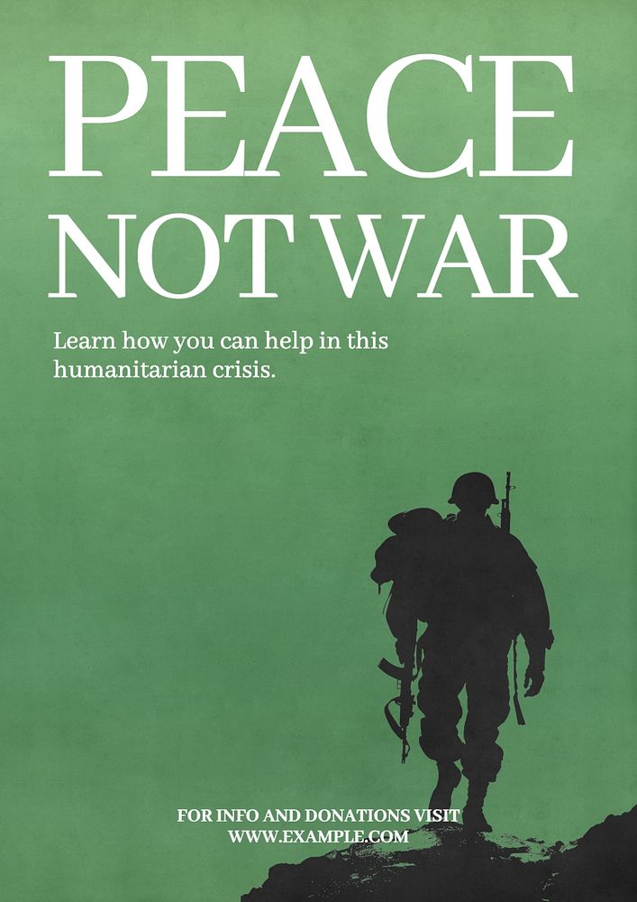 Peace not war poster template | Free Editable Template - rawpixel