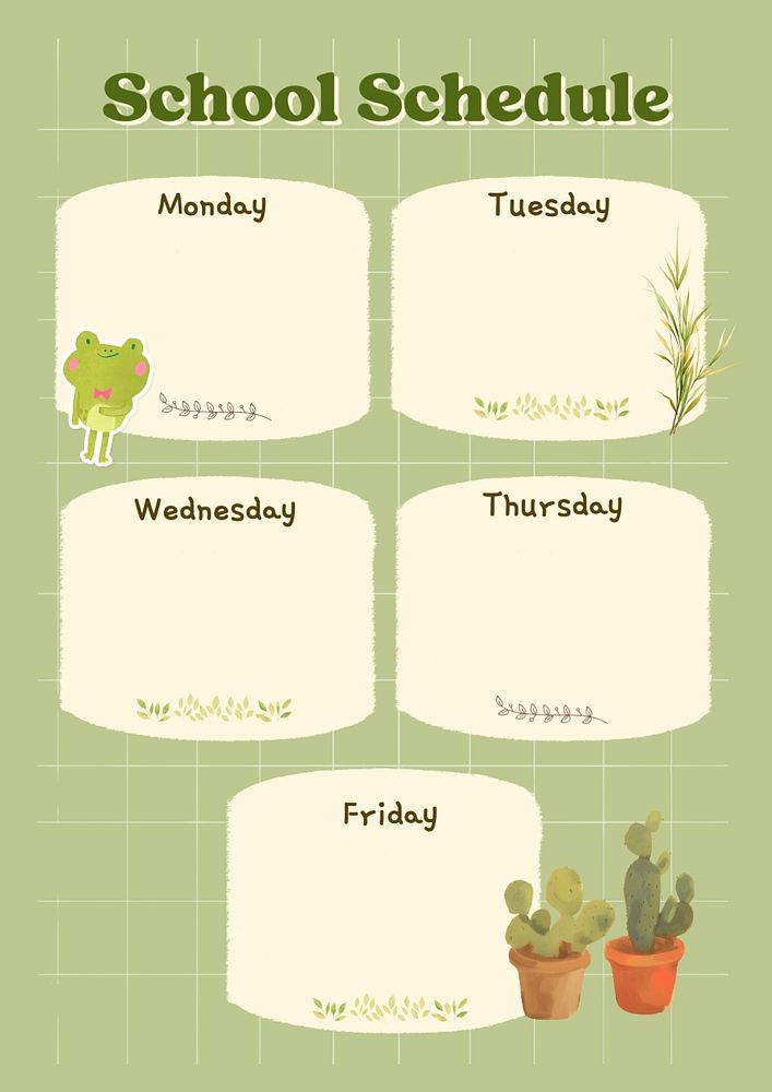 School schedule planner templates | Premium Editable Template - rawpixel