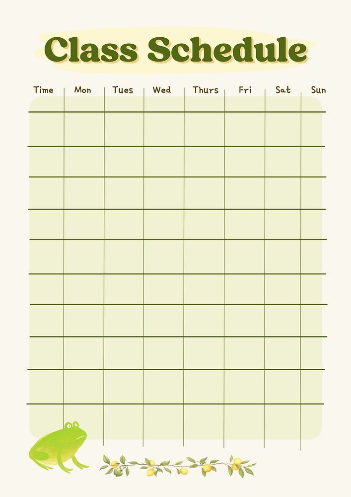 Class schedule planner templates | Premium Editable Template - rawpixel
