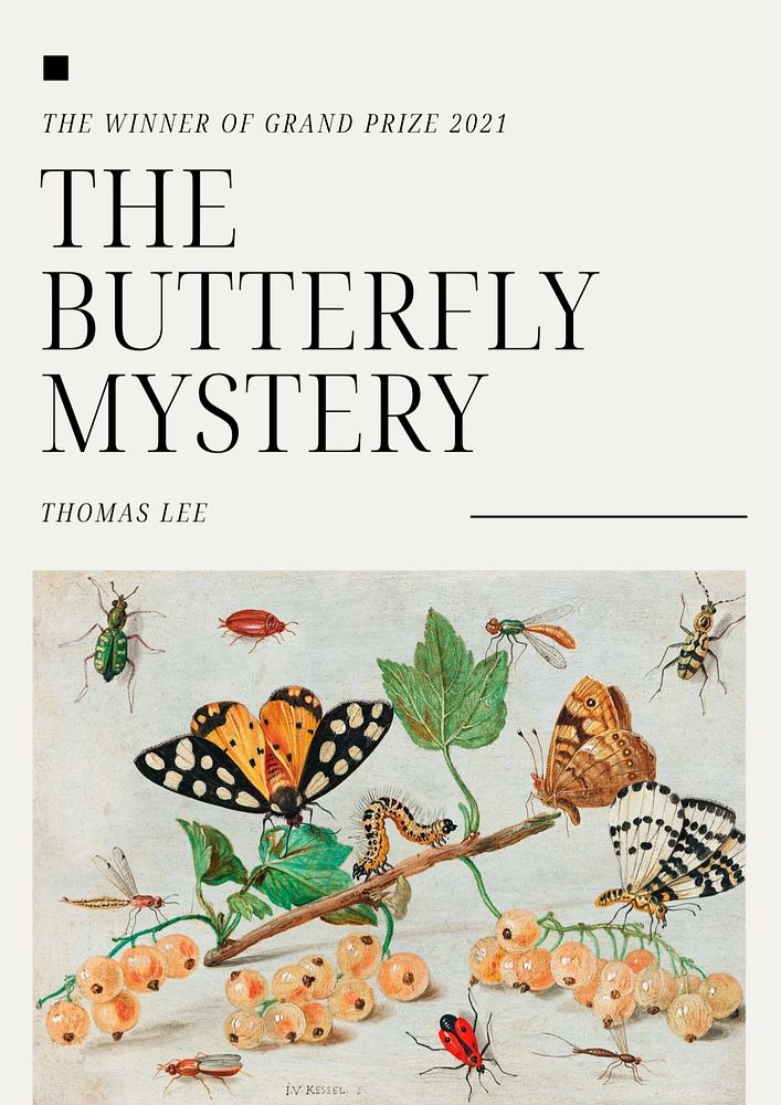 Butterfly mystery book cover template | Premium Editable Template ...