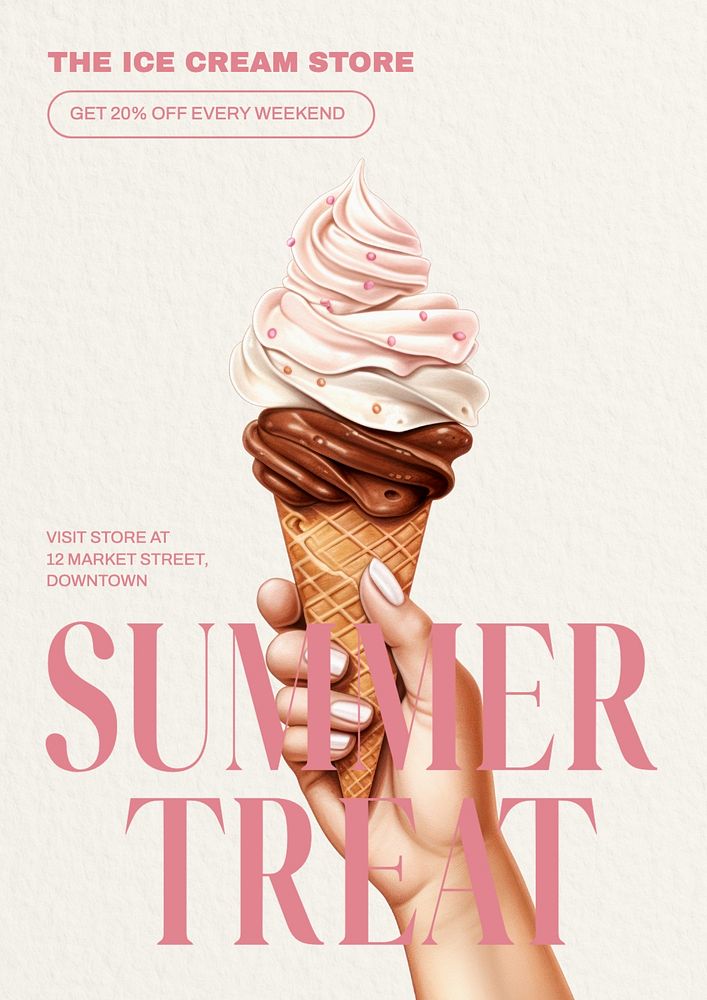 Summer treat poster template | Premium Editable Template - rawpixel