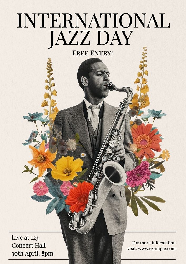 International Jazz Day poster template | Premium Editable Template ...