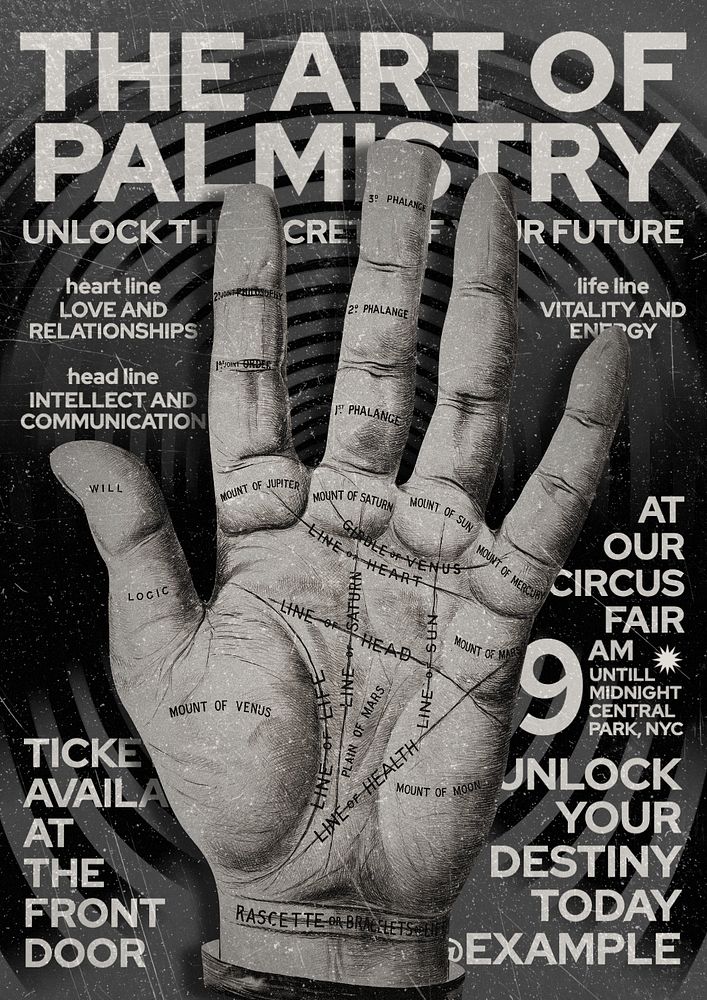 Palmistry poster template | Premium Editable Template - rawpixel