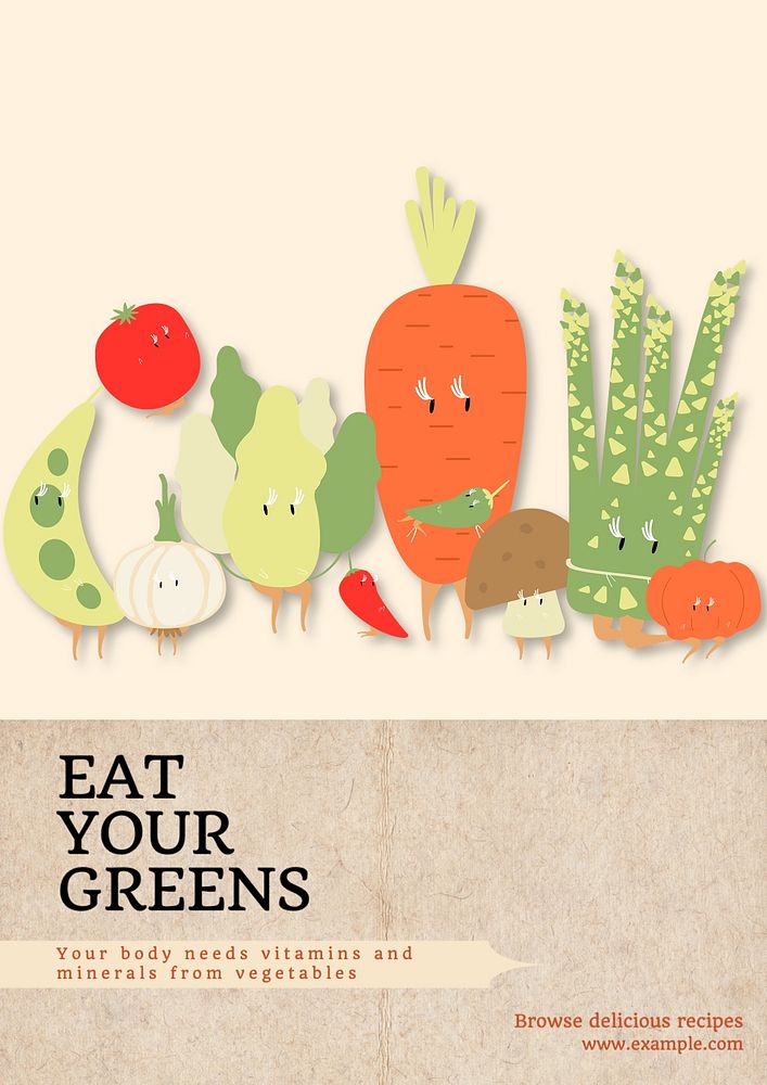 Eat your greens poster template | Premium Editable Template - rawpixel