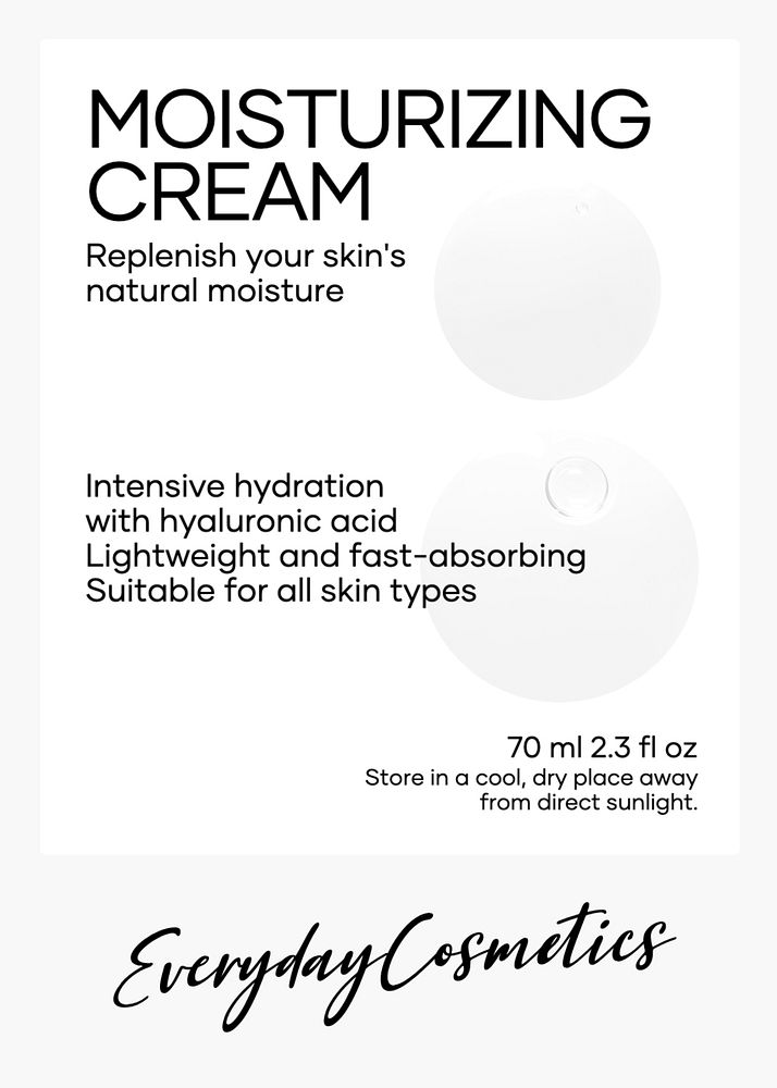 Moisturizing cream label template, editable | Premium Editable Template ...
