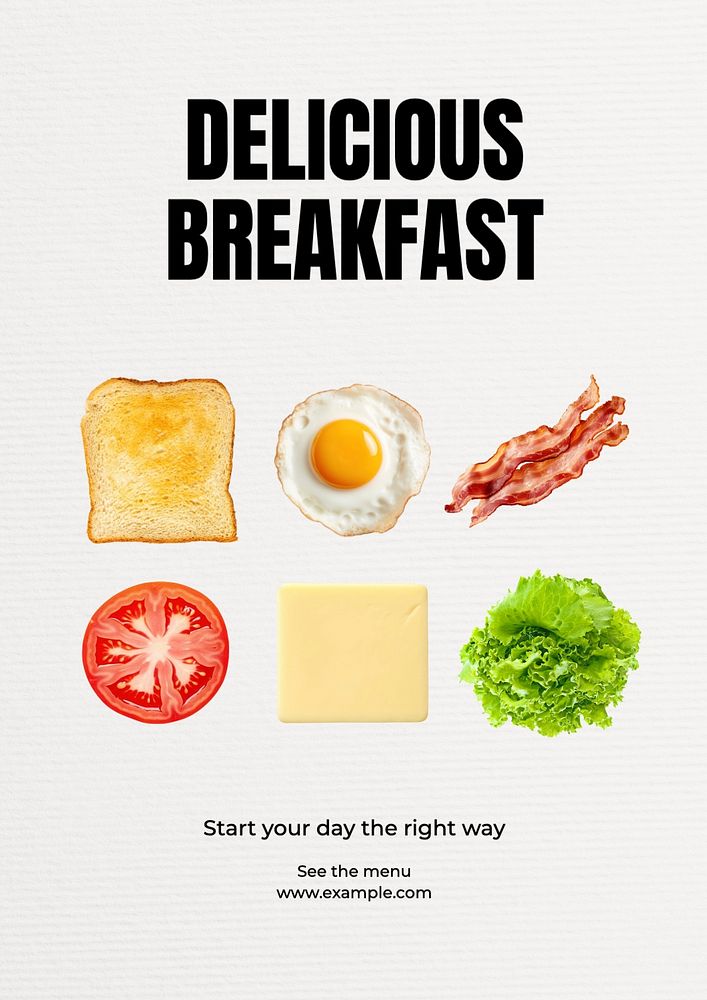 Breakfast menu poster template | Premium Editable Template - rawpixel