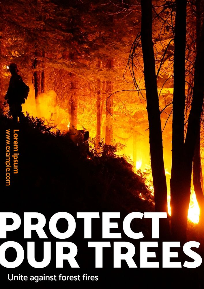 Forest fire poster template | Free Editable Template - rawpixel