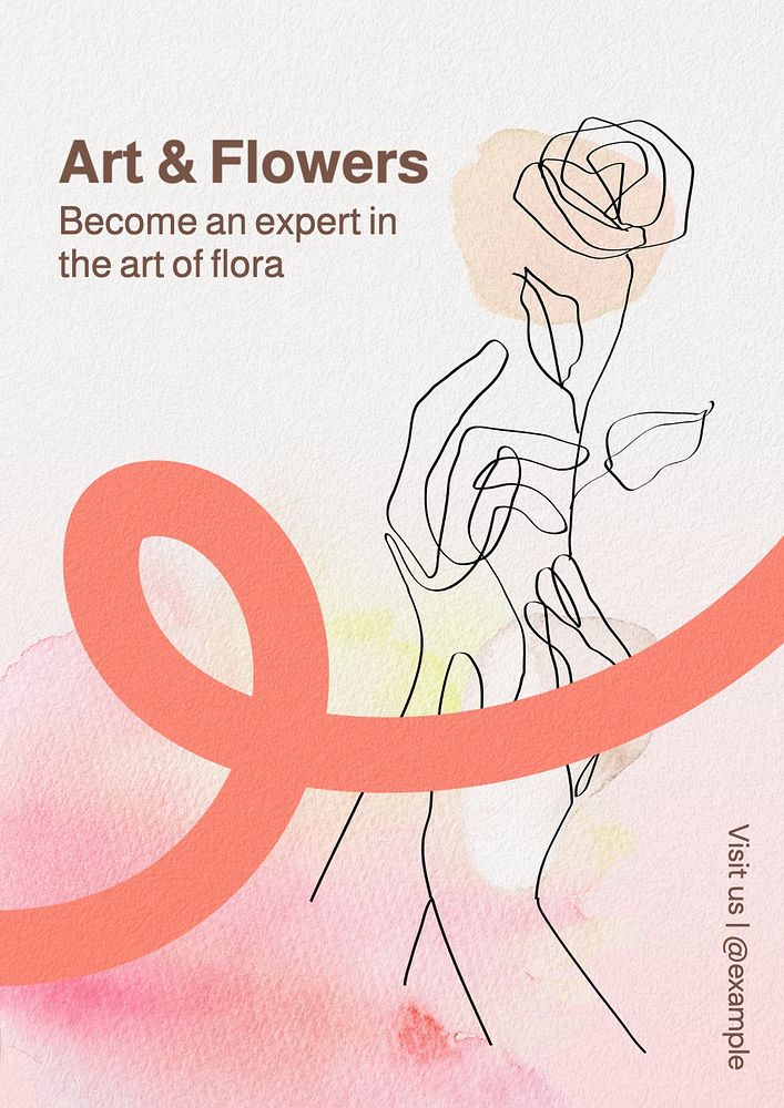 Art & flower poster template | Premium Editable Template - rawpixel