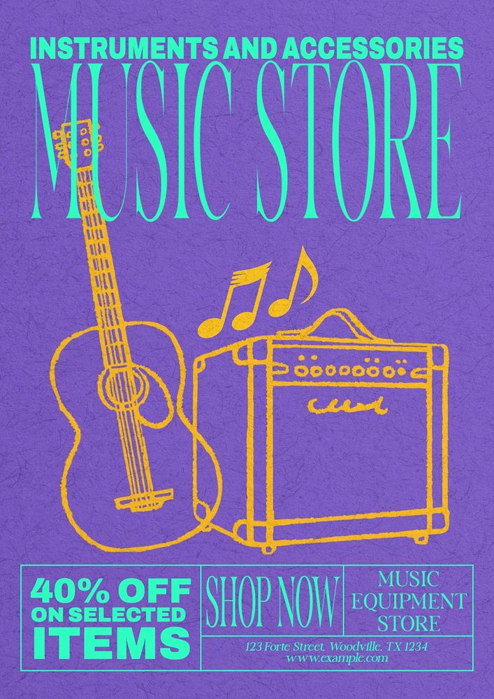Music store poster template | Premium Editable Template - rawpixel