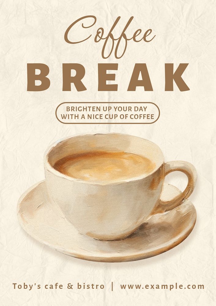 Coffee break poster template | Premium Editable Template - rawpixel Coffee break poster template | Premium Editable Template - rawpixel