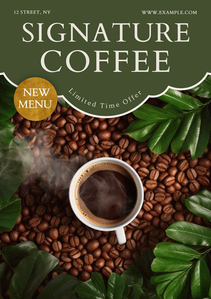 Signature coffee poster template | Premium Editable Template - rawpixel
