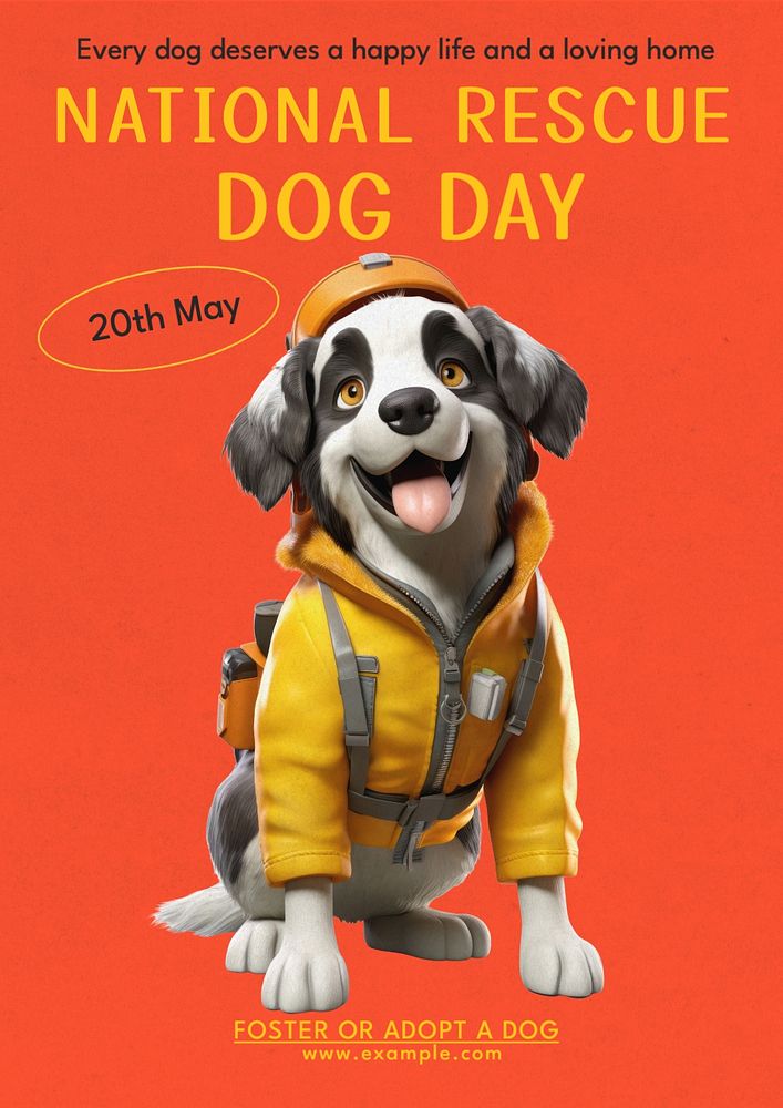Rescue dog day poster template | Premium Editable Template - rawpixel