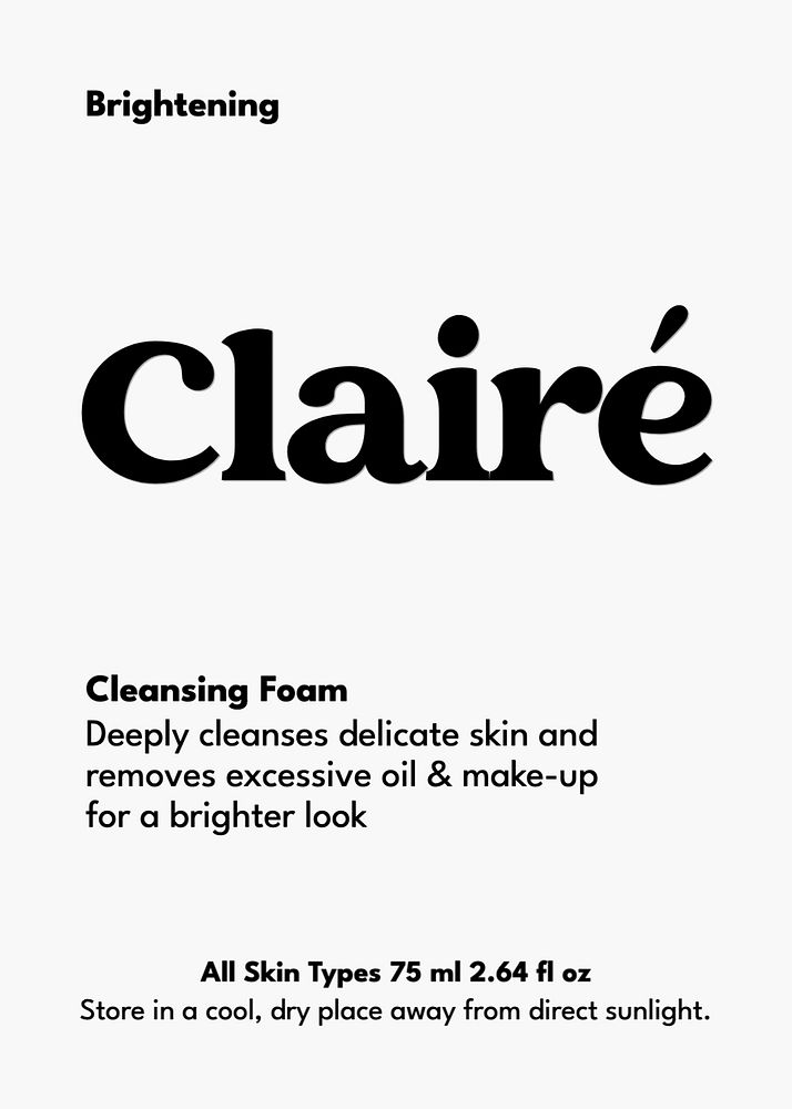 Cleansing foam label template, editable | Premium Editable Template ...