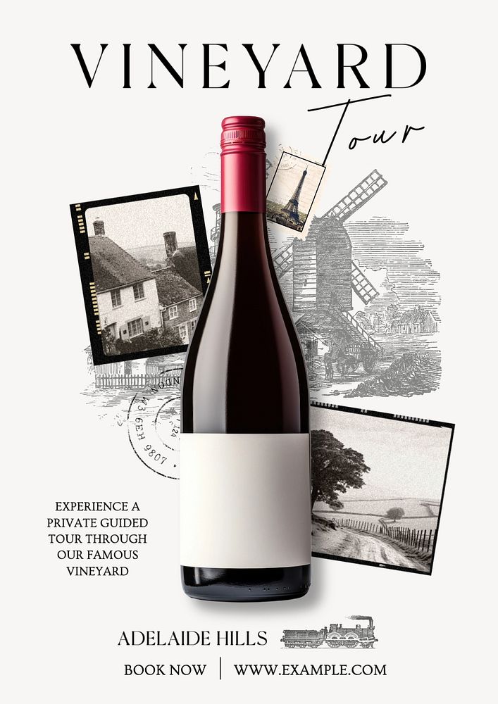 Vineyard tour poster template | Premium Editable Template - rawpixel