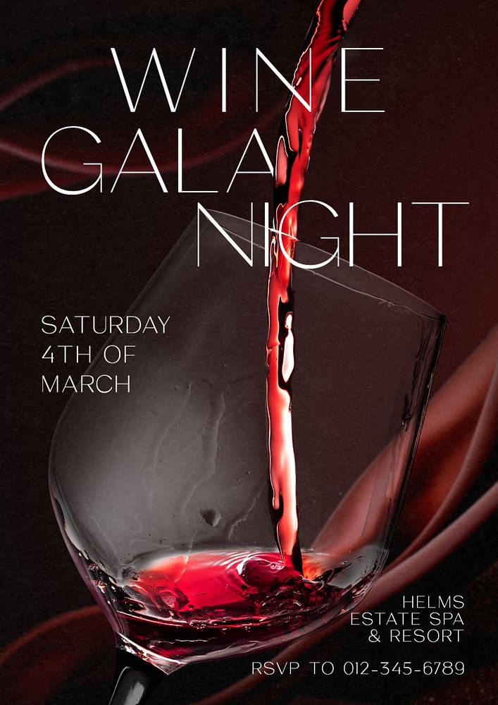 Wine gala night poster template | Premium Editable Template - rawpixel