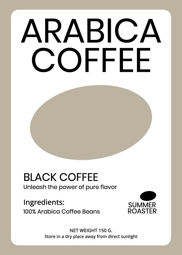 Black coffee label template, editable | Premium Editable Template ...