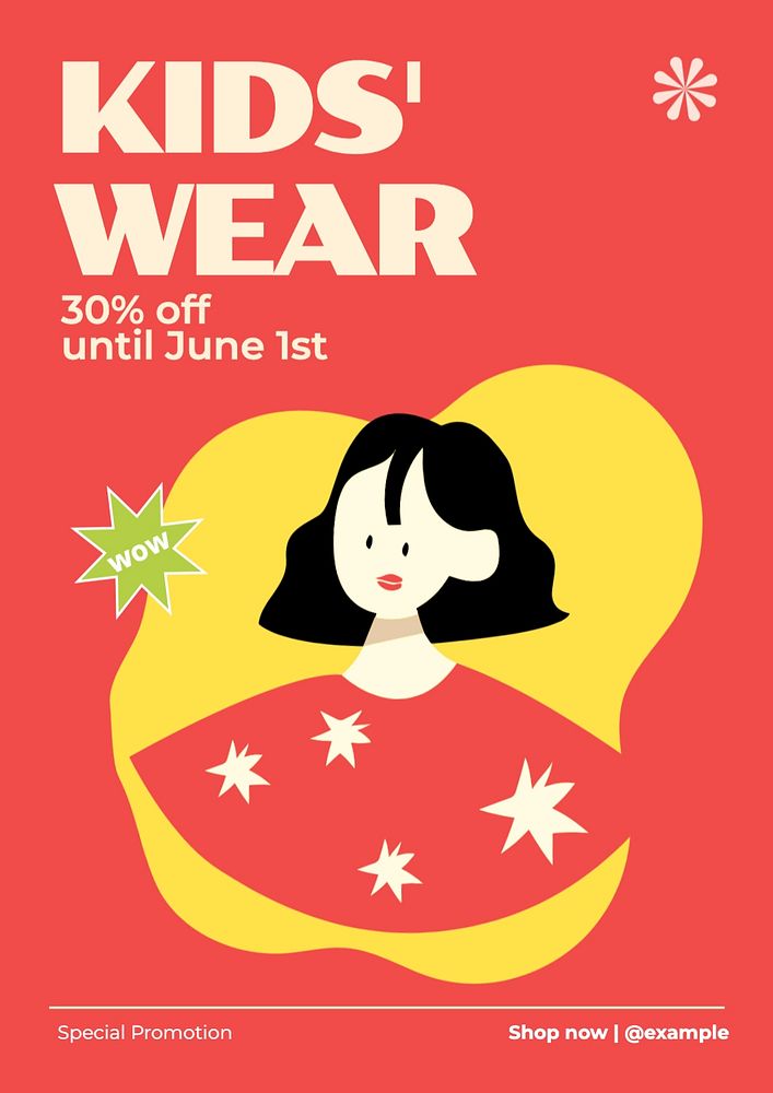 Kids' wear promotion poster template, | Premium Editable Template ...