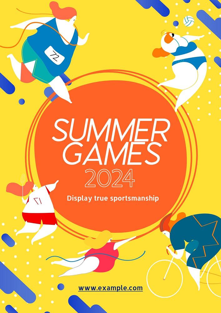 Summer games poster template | Premium Editable Template - rawpixel