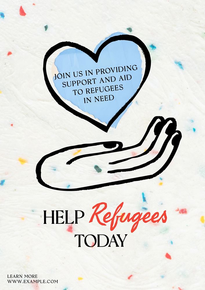 Help refugees poster template | Free Editable Template - rawpixel